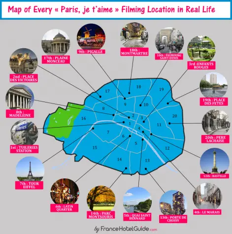 A Map of Every "Paris, je t'aime" Filming Location in Real Life