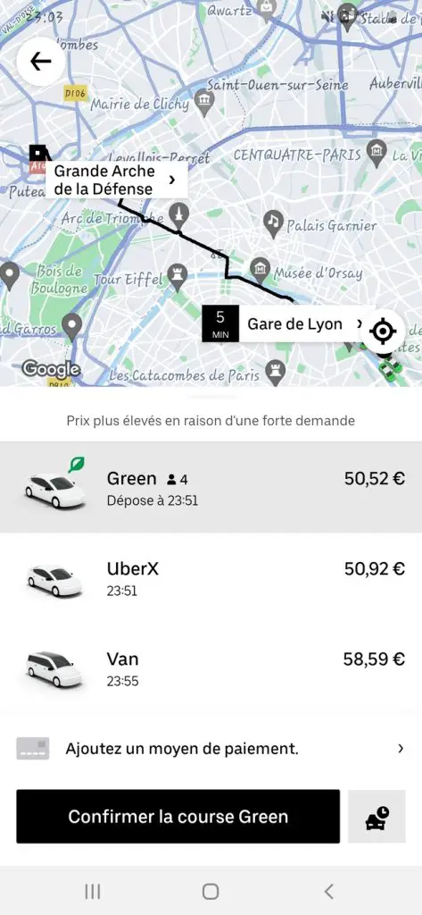 A Paris vaut-il mieux se déplacer en taxi ou en Uber